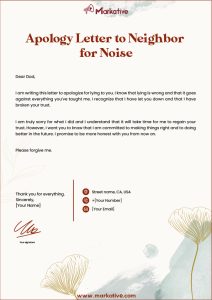 Great Apology Letter to Neighbor for Noise: [5 Templets] - Markative
